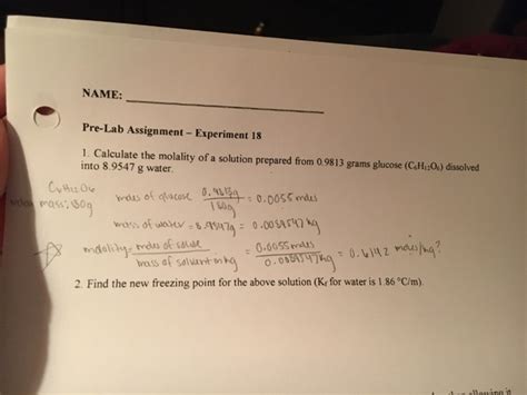 solved calculate the molality of a solution prepared from