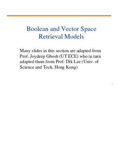 Boolean And Vector Space Retrieval Models