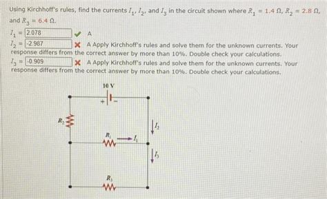 solved using kirchhoff s rules find the currents i1 i2 and