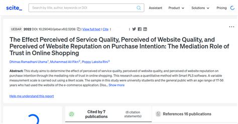 The Effect Perceived Of Service Quality Perceived Of Website Quality And Perceived Of Website