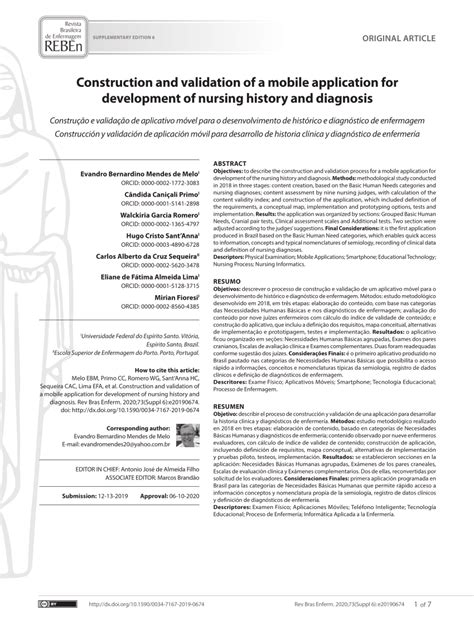 Pdf Construction And Validation Of A Mobile Application For