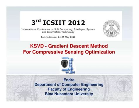 Ppt Ksvd Gradient Descent Method For Compressive Sensing