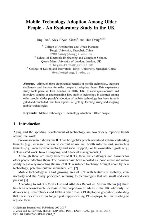 Pdf Mobile Technology Adoption Among Older People An Exploratory