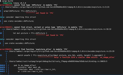 cargo run error · issue 17 · larksuite rsmpeg · github