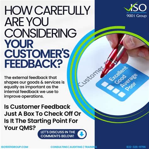 How Carefully Are You Considering Customer Feedback In Your Qms The Iso 9001 Group Posted On