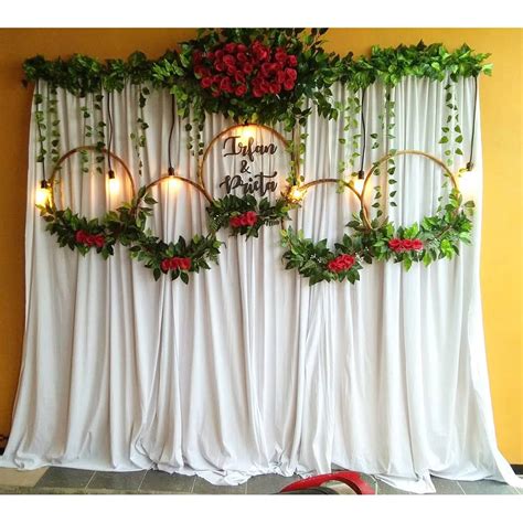 Jual Backdrop Tempel Tembok Dekorasi Lamaran Backdrop Akad Photobooth Murah Sewa Shopee