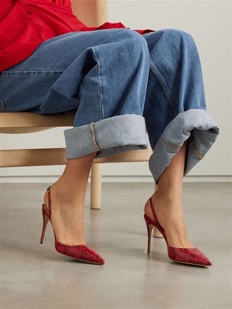 Jennifer Chamandi Vittorio 105 Elaphe Point Toe Slingback Pumps Net A Porter