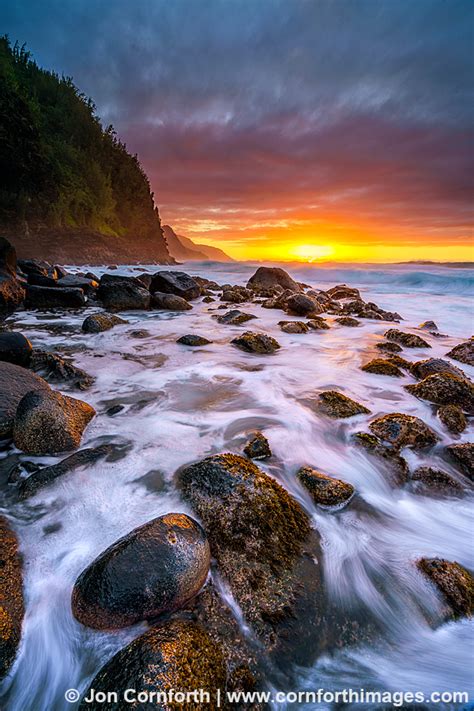 Kee Beach Sunset 9 Photo Picture Print Cornforth Images