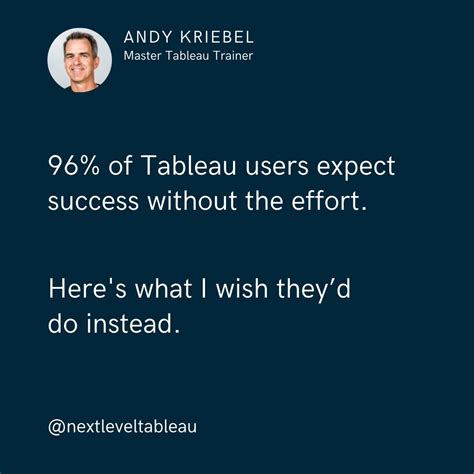 How To Become A Successful Tableau User Andy Kriebel Posted On The