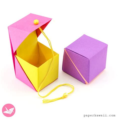 How To Make A Hinged Origami Cube Box Tutorial Diagram