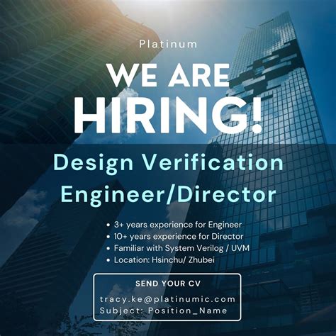 Hiring Designverification Systemverilog Uvm Jobopening Tracy Ke