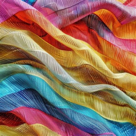 Colorful Textile Background Vivid Wave Fabric Textured Pattern Ethnic Wavy Textile Copy Space