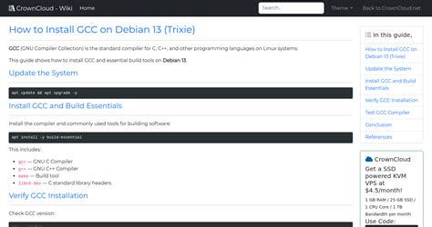 Crowncloud Wiki How To Install Gcc On Debian 13