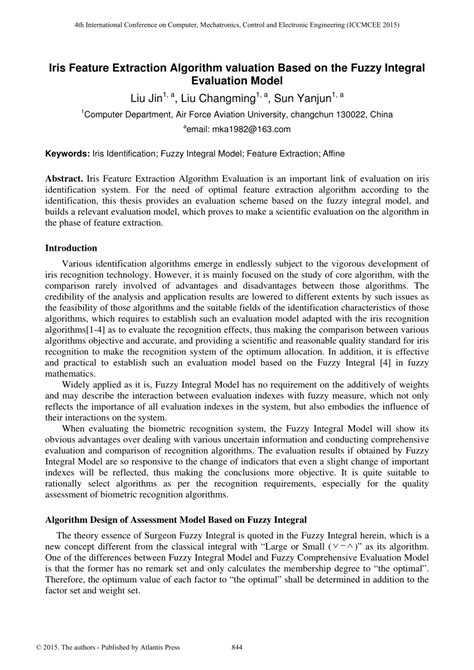 Pdf Iris Feature Extraction Based On The Fuzzy Clustering Evaluation