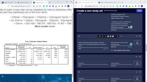 Pyb350 Week 11 Designing Sensitive Experiments Flashcards Quizlet
