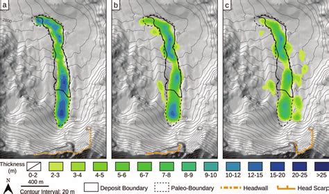 Comparison Of Deposit Thickness From Reconstruction And Modeling A Download Scientific