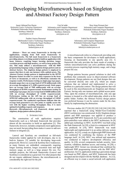 Pdf Developing Microframework Based On Singleton And Abstract Factory