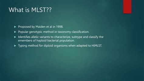 Multiocus Sequence Typing Mlst Pptx Genetics Science