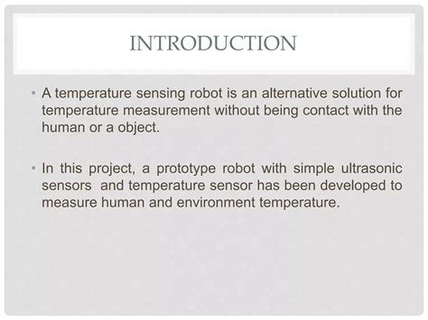Temperature Sensing Robot Pptx Robotics Technology And Computing