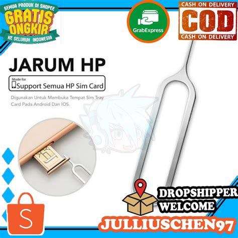 Jual Jj Chen Jarum Ejector Simcard Handpone Simcard Nossy Ejector Pembuka Kartu Sim Hp Sim