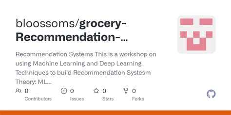 Github Bloossomsgrocery Recommendation Systems Recommendation