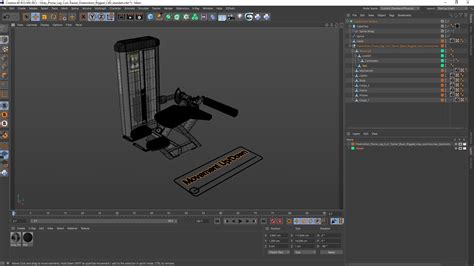 grey prone leg curl trainer freemotion rigged for cinema 4d 3d model
