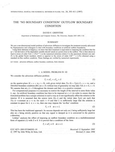 Pdf The No Boundary Condition” Outflow Boundary Condition