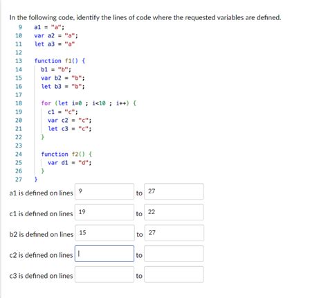 Solved In The Following Code Identify The Lines Of Code Chegg