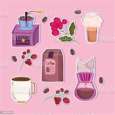 커피 양조 방법 수동 분쇄기 팩 컵 드립 메이커 가지 및 씨앗 0명에 대한 스톡 벡터 아트 및 기타 이미지 0명 나뭇가지 디자인 Istock