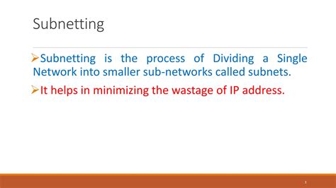 fixed length subnetting about ip address pptx