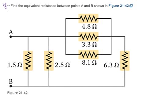 Solved Find The Equivalent Resistance Between Points A Chegg