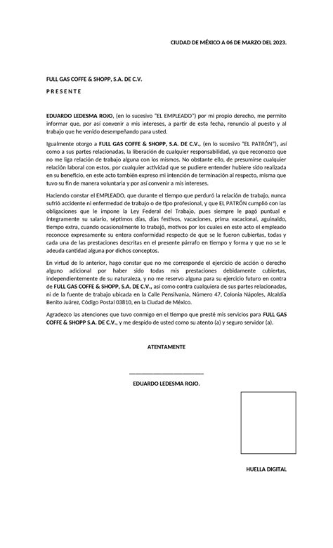 Renuncia Claudio Eduardo Ledesma Rojo Full Gas Ciudad De MÉxico A