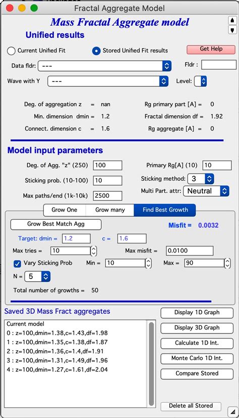 Mass Fractal Aggregate Model — Irena And Nika Manuals 153 Documentation