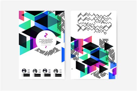 기하학적 유행 일러스트 배경 현수막 기하학적 스타일 플랫 및 3d 디자인 요소 레트로 아트 포스터 전단지 배너 커버에 대 한 0명에 대한 스톡 벡터 아트 및 기타 이미지