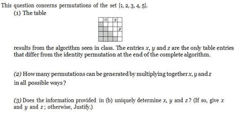 This Question Concerns Permutations Of The Set 1 2 Chegg Com