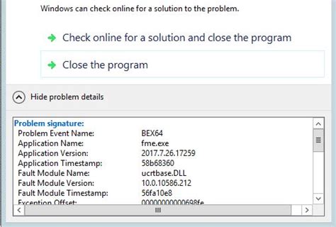 Windowsイベントビューアに記録されたエラーモジュールuctbasedllでinventorがクラッシュまたは停止する