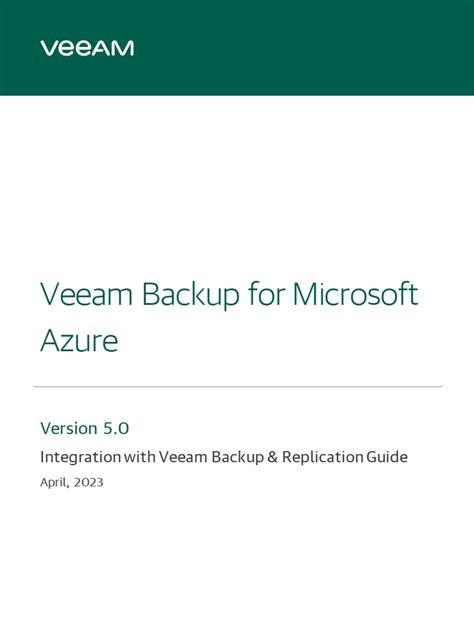 veeam backup azure 5 0 vbr integration guide pdf pdf computers