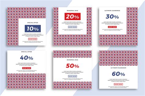 별 기하학적 패턴이있는 정사각형 광고 웹 배너 세트 소셜 미디어 모바일 응용 프로그램에 대한 애국적인 판매 및 할인 프로모션 배경 벡터 편집 가능한 배경 Eps 10 개념에
