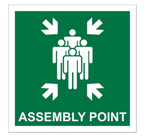 Emergency Assembly Point Notice Sign 29cm X 29cm Chromadek Steel