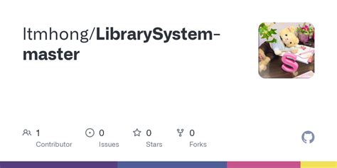 github ltmhong librarysystem master