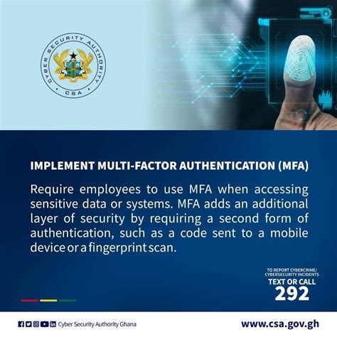 Implement Multi Factor Authentication 📌📌 Cyber Security Authority