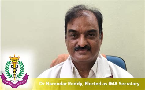 Dr Narendar Reddy Elected As State Ima Secretary Sarvail Alumni
