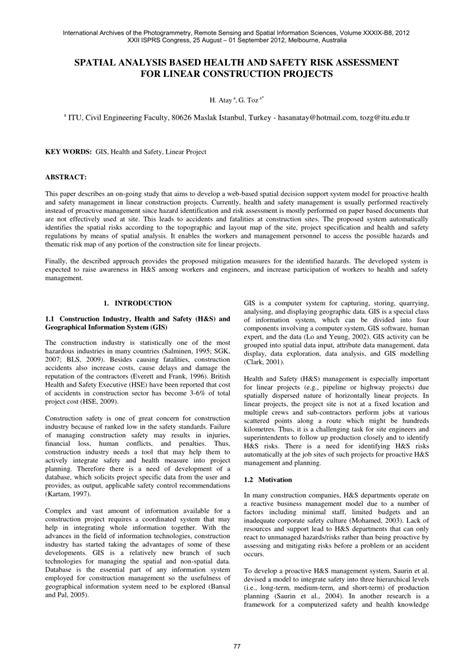 pdf spatial analysis based health and safety risk assessment for