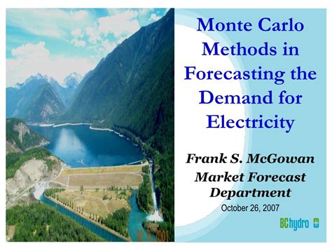 Ppt Monte Carlo Methods In Forecasting The Demand For Electricity