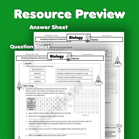 Sampling Organisms Practical Home Learning Worksheet Gcse Teaching Resources
