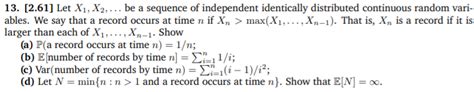 solved 13 [2 61] let x1 x2 … be a sequence of independent