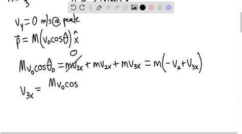 a firework explodes into three pieces as shown in the diagram below
