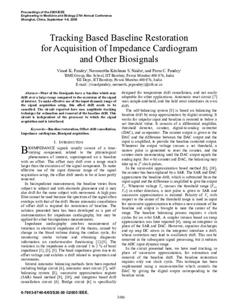 pdf tracking based baseline restoration for acquisition of impedance