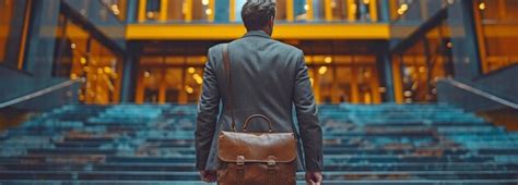 Premium Photo Resolved Businessman With A Backpack Prepared To Begin