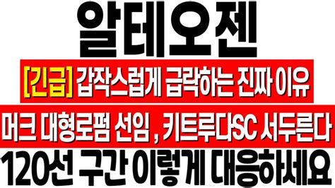 알테오젠 주가 전망 갑작스럽게 급락하는 이유 120선 구간 이렇게 대응하셔야 합니다 머크 키트루다sc 서두른다 알테오젠 엄민용 분석 알테오젠 주식 전망 알테오젠